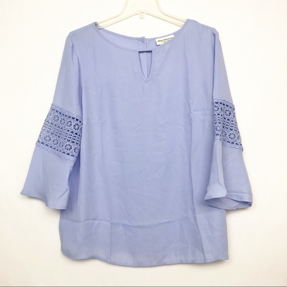 Norm Thompson | Tops | Norm Thompson Purple Crochet Bellsleeve Career ...